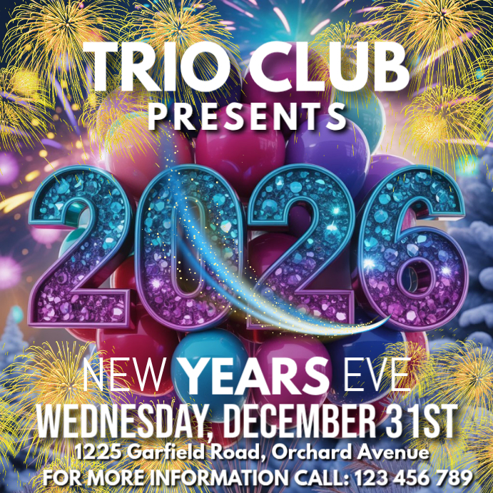 Happy New Year 2026 - New Year Eve Instagram Post Template | PosterMyWall