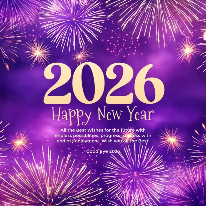 Happy New Year 2026 Post Template | PosterMyWall