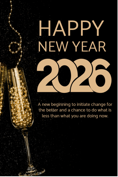 Happy new year 2026 poster template | PosterMyWall