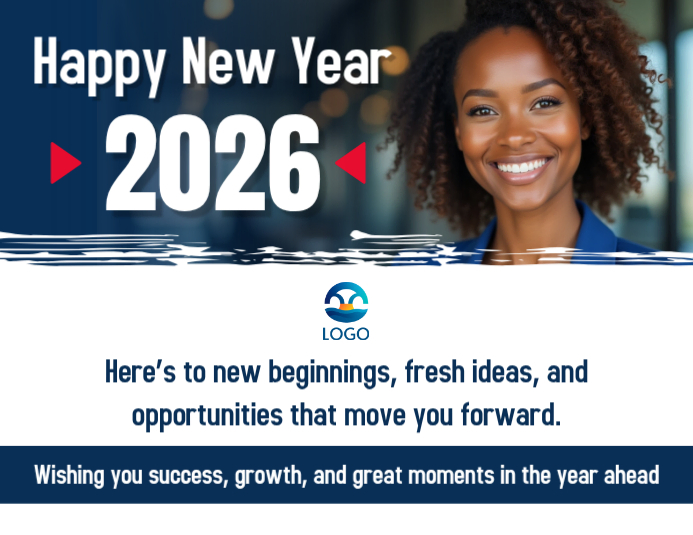 Plantilla de Happy New Year 2026 Professional Greeting Card with Photo ...