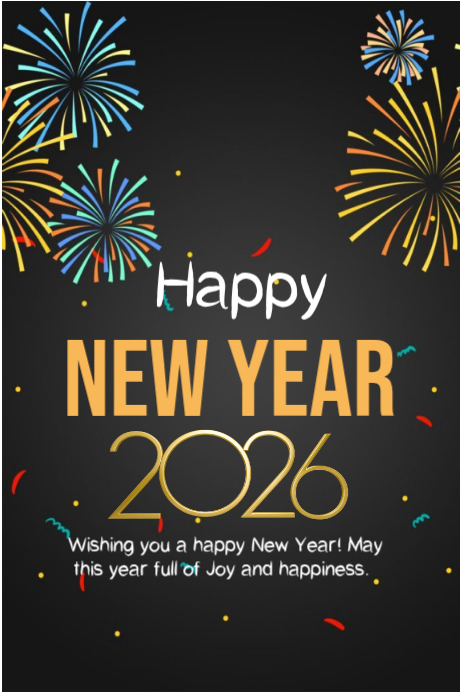 Happy New Year 2026 template | PosterMyWall