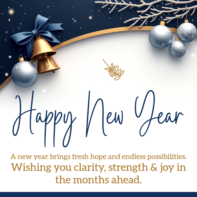 Happy New Year 2026 Thoughtful Holiday Wishes Card Hope Strength Joy ...