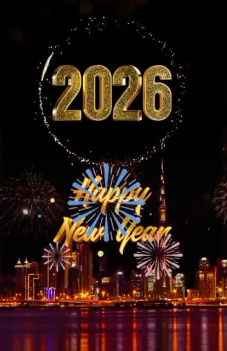 Happy New Year 2026 Video Tabloid Template | PosterMyWall