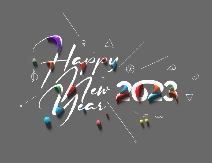 Happy new year 3D text typography design Template | PosterMyWall