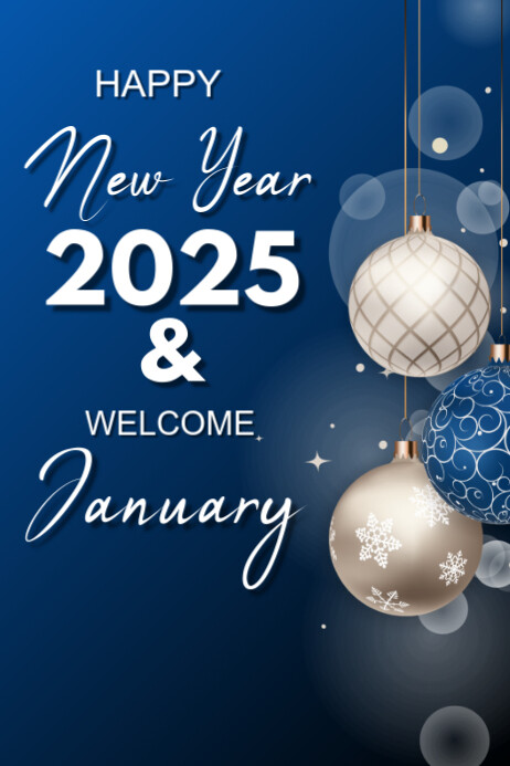 Happy New Year and welcome January Template | PosterMyWall
