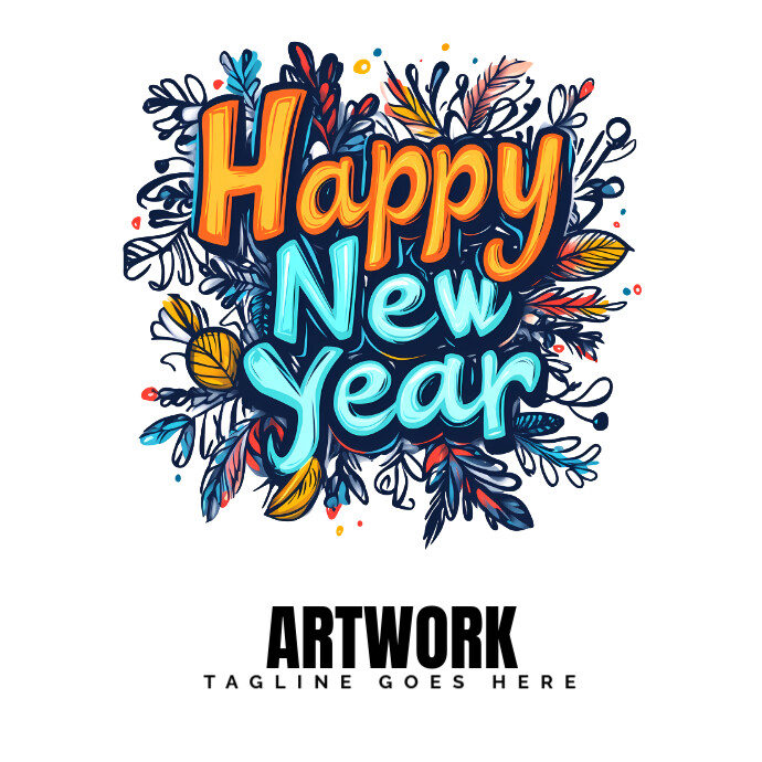 Happy New Year Artwork Logo Template | PosterMyWall