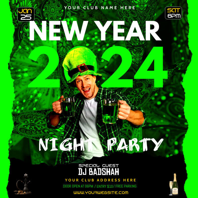 Plantilla de happy new year bar ads | PosterMyWall