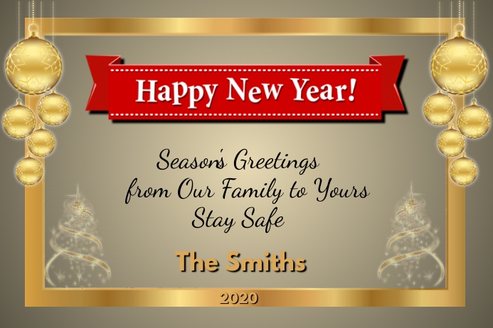 Happy New Year Card Template | PosterMyWall