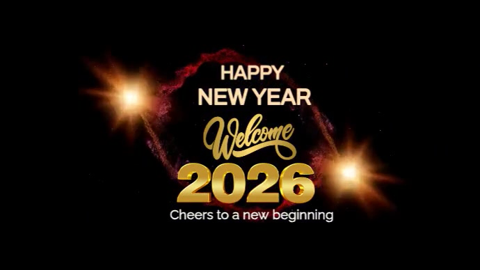 Plantilla de Happy New Year Cheers To 2026 Video Card Template Digital ...
