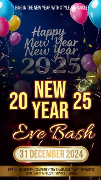 Plantilla de happy new year eve bash | PosterMyWall