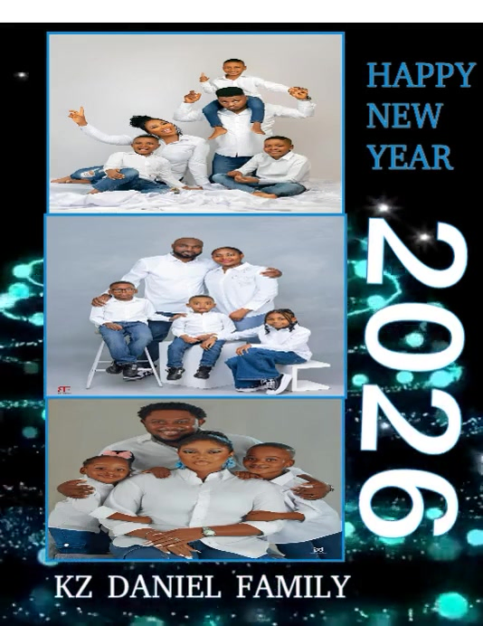 Happy new year family flyer design Template | PosterMyWall