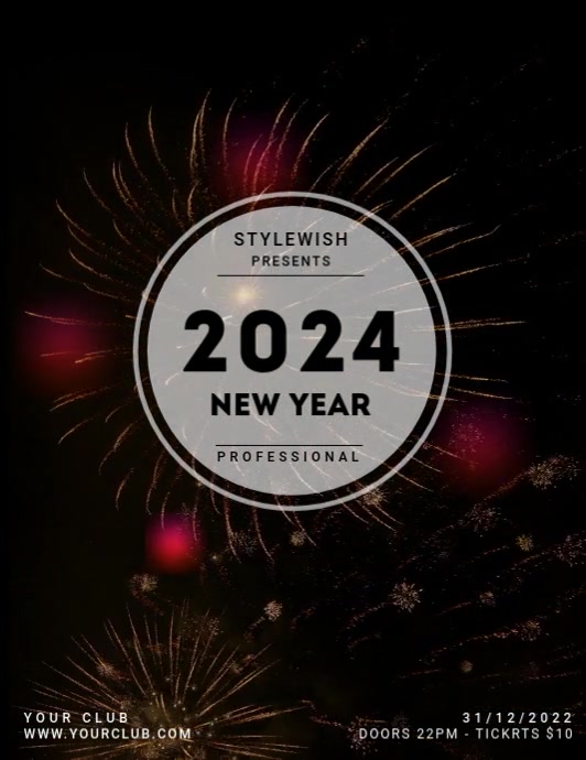happy new year fireworks Template | PosterMyWall
