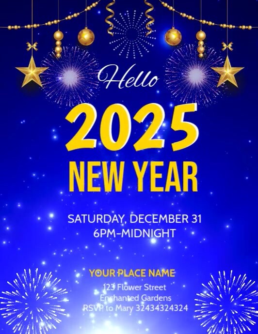 happy new year fireworks Template | PosterMyWall