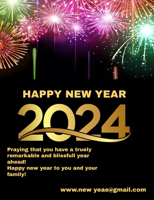 Happy New year flyer , 2024 flyer Template | PosterMyWall