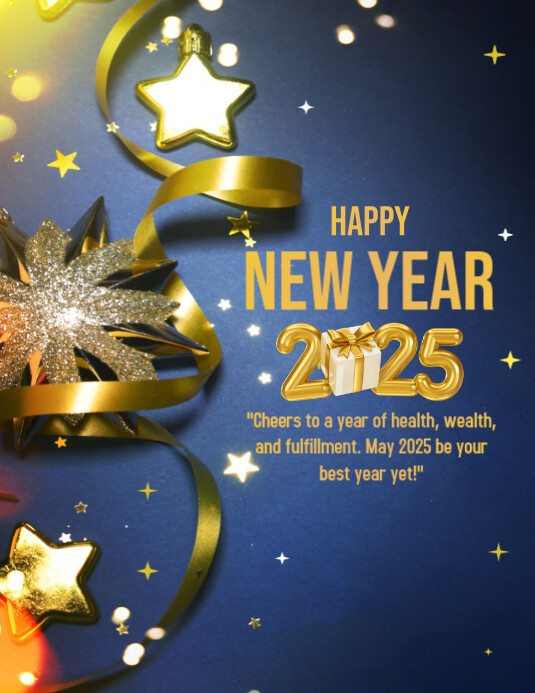 Happy New Year Flyer Template 2025 | PosterMyWall