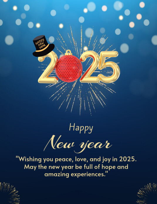 Happy New Year Flyer Template 2025 | PosterMyWall