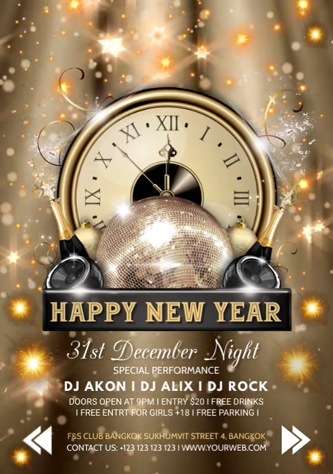 Happy new year flyer video template | PosterMyWall