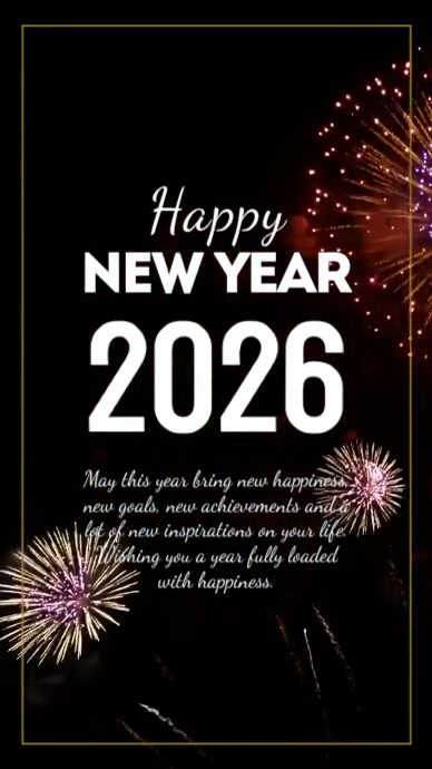 Happy New Year Greeting Video Firework STory Template | PosterMyWall
