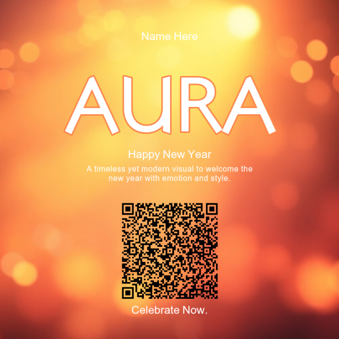 Happy New Year Instagram Square with Cinematic Retro Glow Template | PosterMyWall