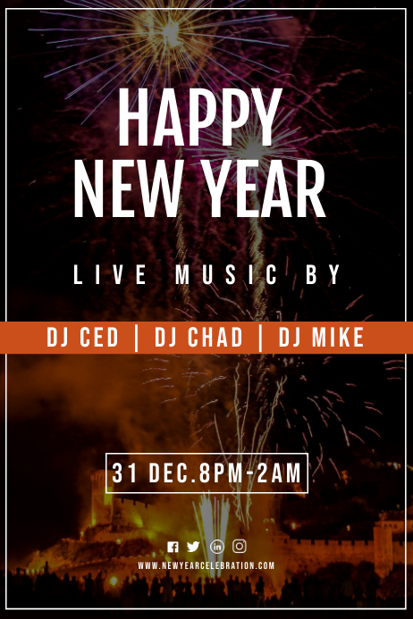 Happy New Year Invitation Template | PosterMyWall