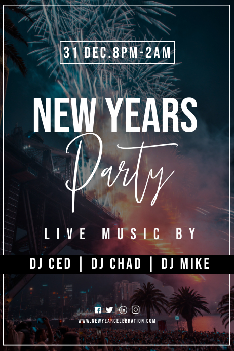Happy New Year Invitation Template | PosterMyWall
