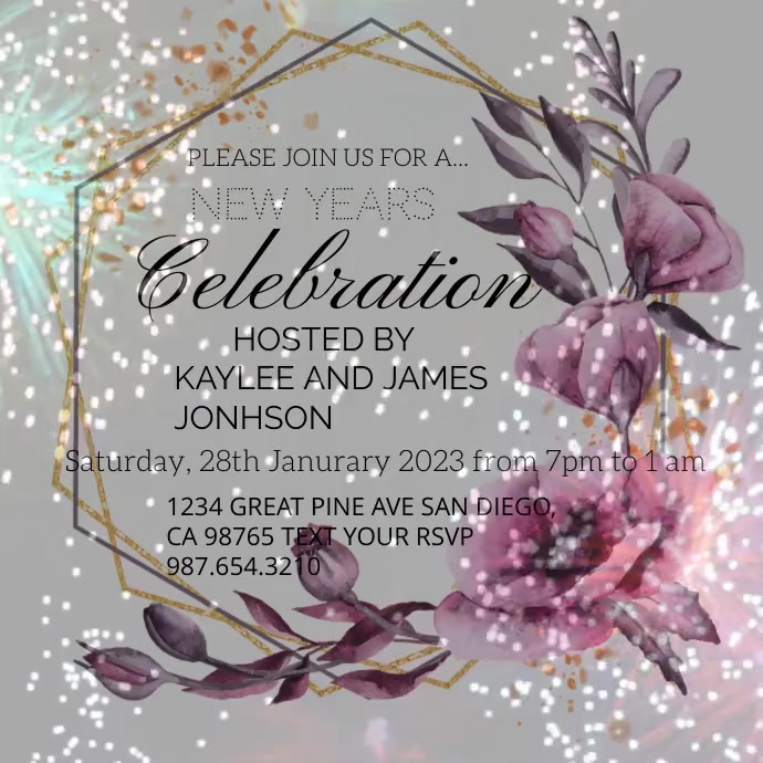 Happy New Year Invitation Template | PosterMyWall