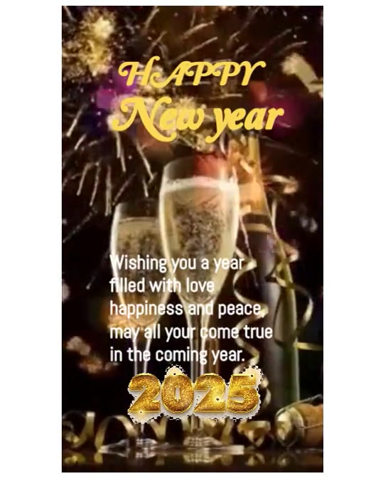 Happy New year message and wishes video Template | PosterMyWall