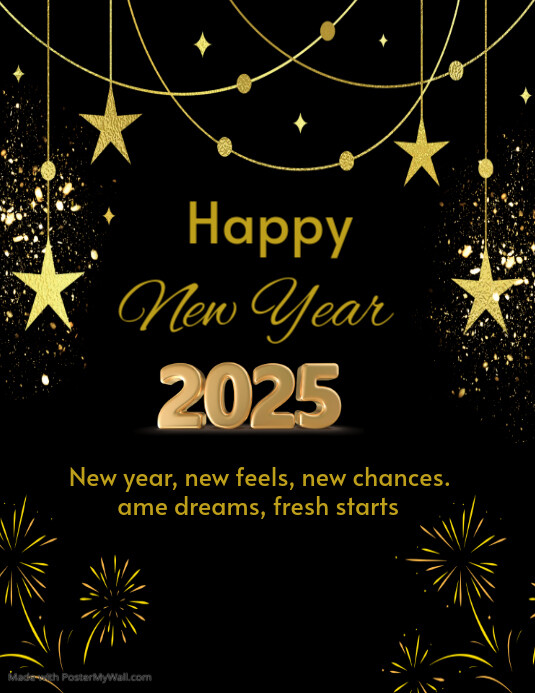 Happy New Year Online Greeting Card 2025 Template | PosterMyWall