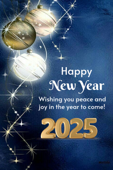Happy New Year Online Greeting Card 2025 Template | PosterMyWall