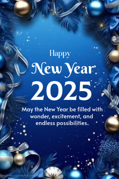 Happy New Year Online Greeting Card 2025 Template | PosterMyWall