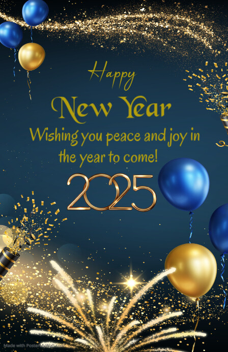 Happy New Year Online Greeting Card 2025 Template | PosterMyWall