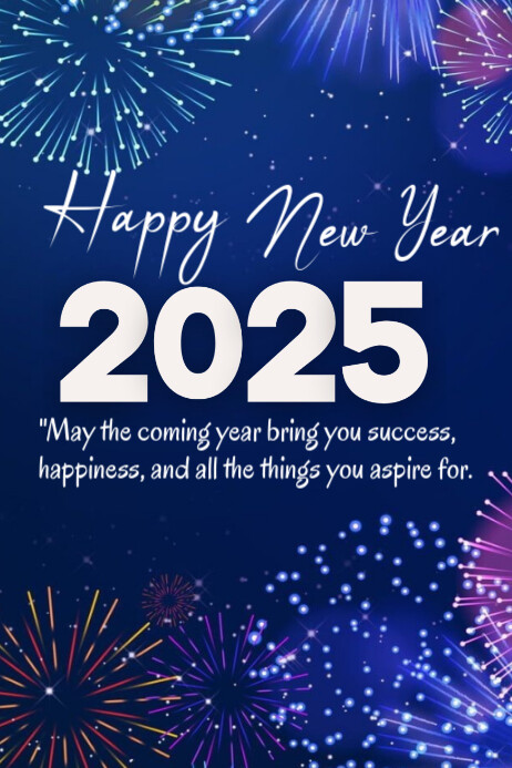 Happy New Year Online Greeting Card 2025 Template | PosterMyWall