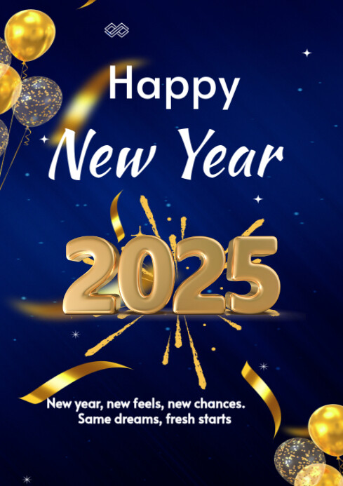 Happy New Year Online Greeting Card 2025 Template | PosterMyWall