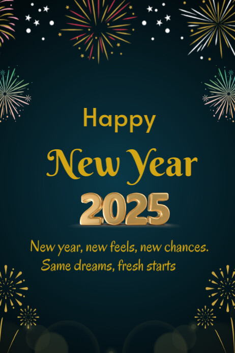 Happy New Year Online Greeting Card 2025 Template | PosterMyWall