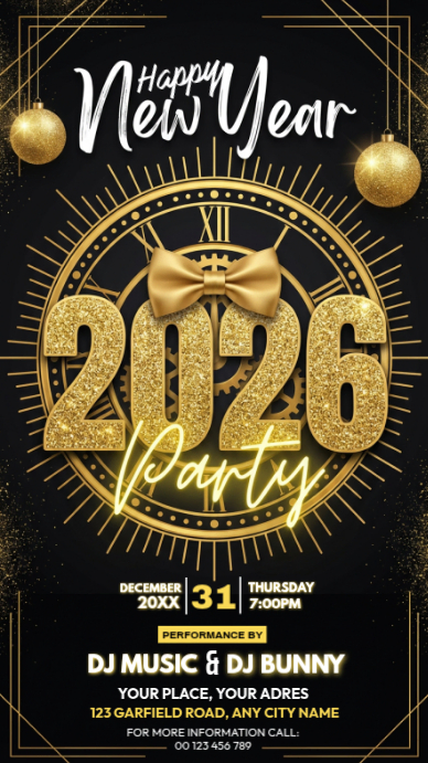 happy new year party Template | PosterMyWall