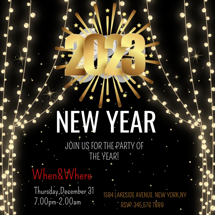 Happy new year party poster Template | PosterMyWall