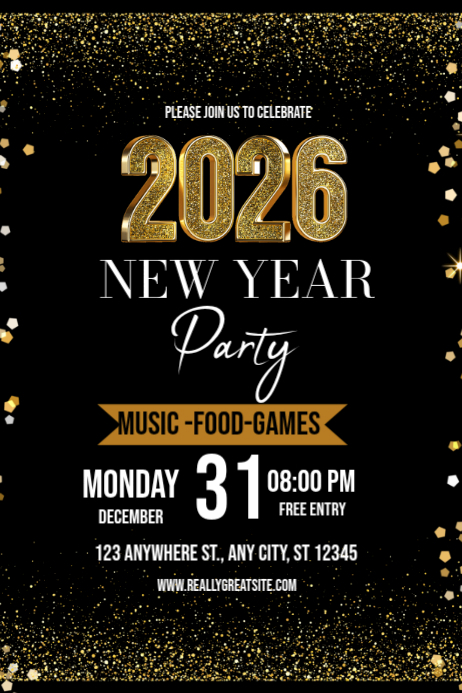 Happy New Year Party Template 2025 | PosterMyWall