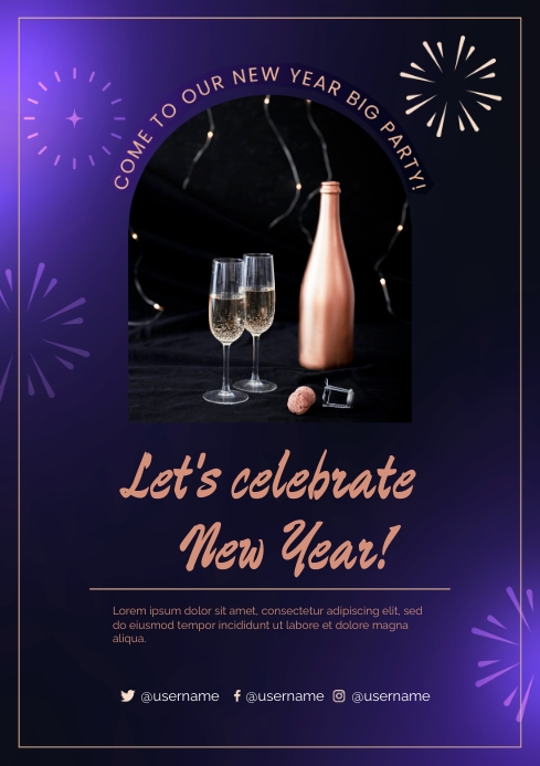HAPPY NEW YEAR PARTY TEMPLATE | PosterMyWall
