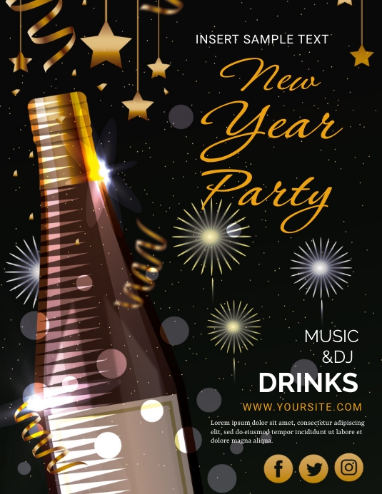 HAPPY NEW YEAR PARTY TEMPLATE | PosterMyWall