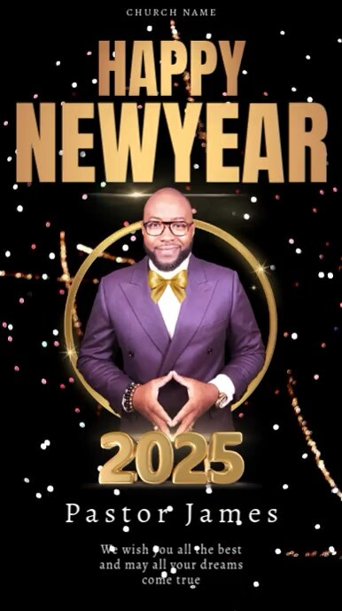 Happy New Year Pastor 2025 Template | PosterMyWall