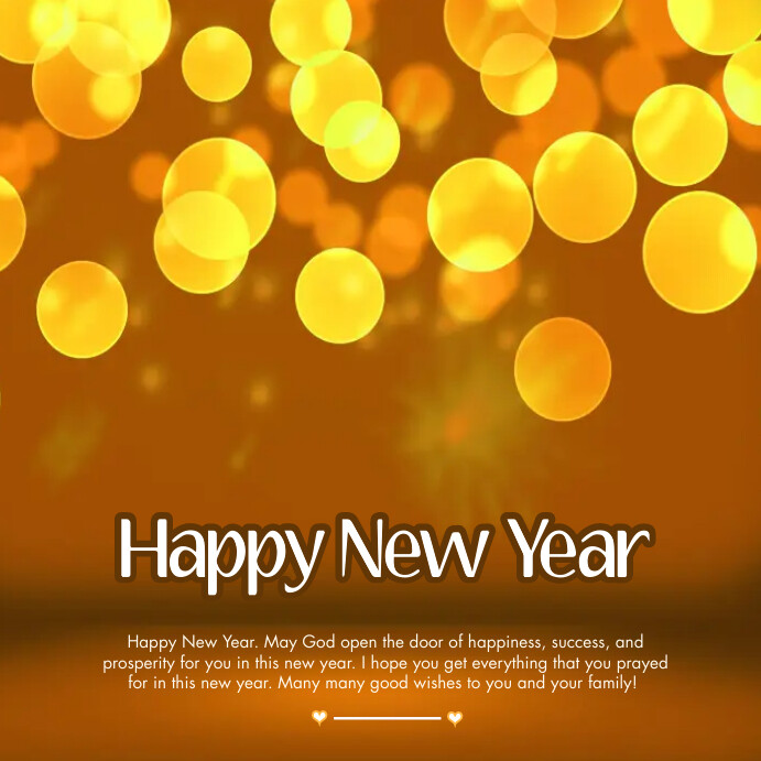 happy new year post, wish card, new year Template | PosterMyWall