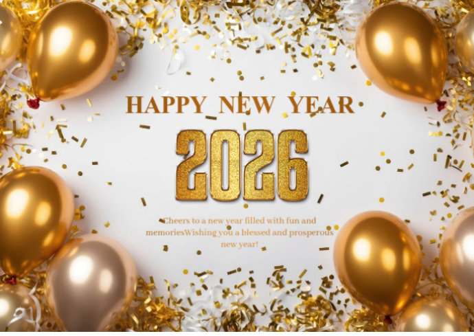 Copy of Happy New Year Post Card | PosterMyWall