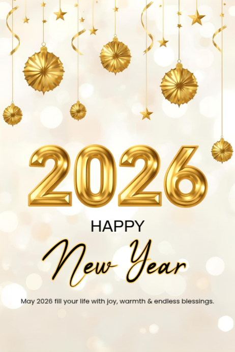 Plantilla de Happy New Year Poster 2026. | PosterMyWall