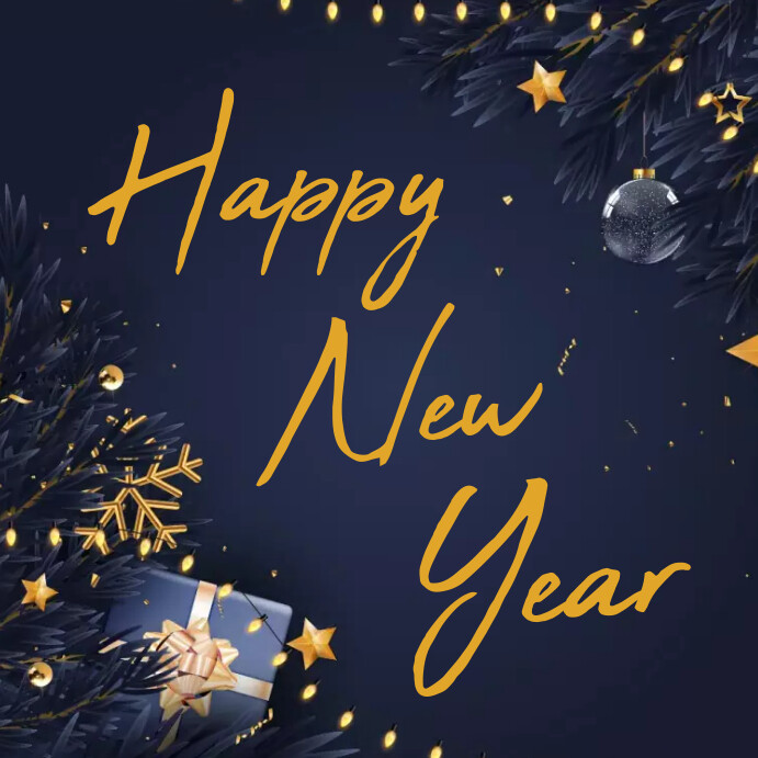 Happy New Year Simple Gift Instagram Post Template | PosterMyWall