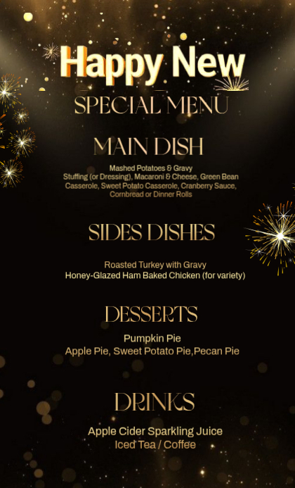 Copy of Happy new year special menu | PosterMyWall