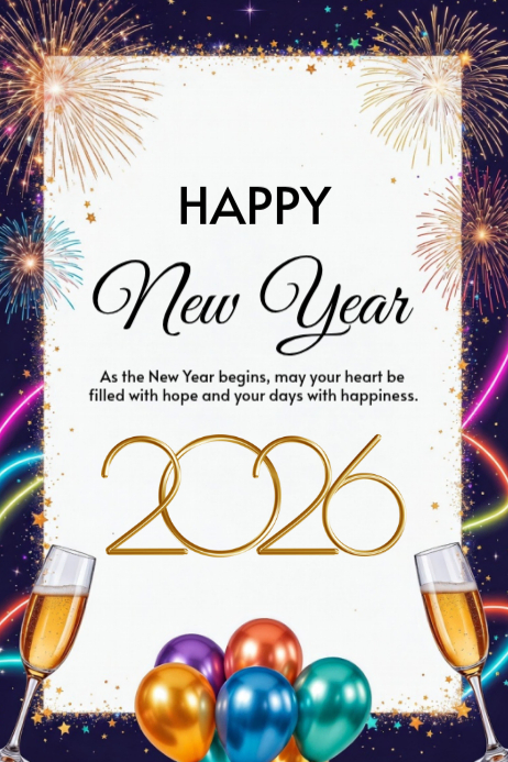 Happy New Year template 2026 | PosterMyWall