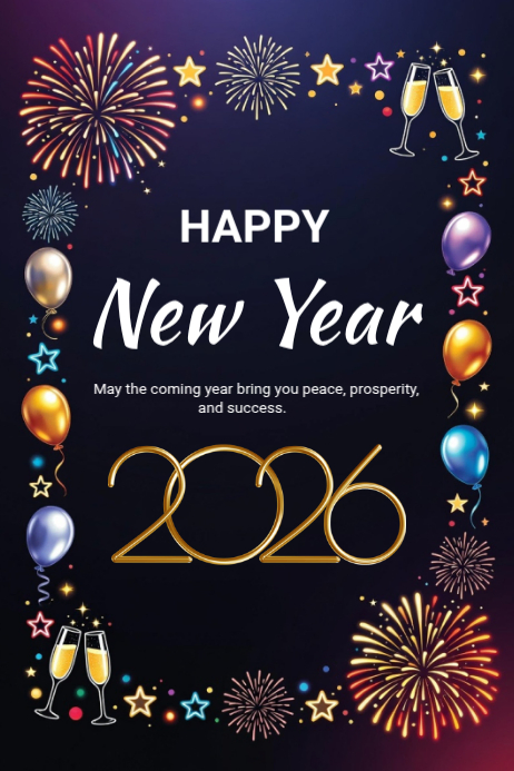 Happy New Year template 2026 | PosterMyWall
