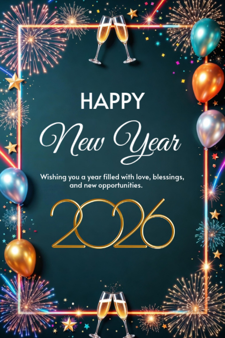 Happy New Year template 2026 | PosterMyWall