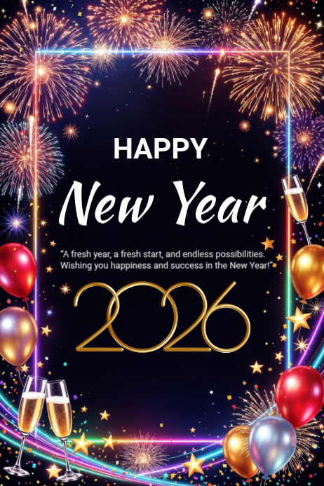 Happy New Year template 2026 | PosterMyWall