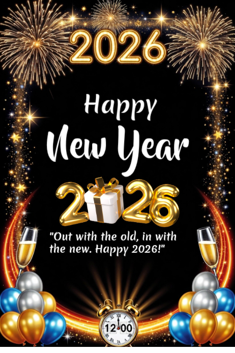 Plantilla de Happy New Year template 2026 | PosterMyWall